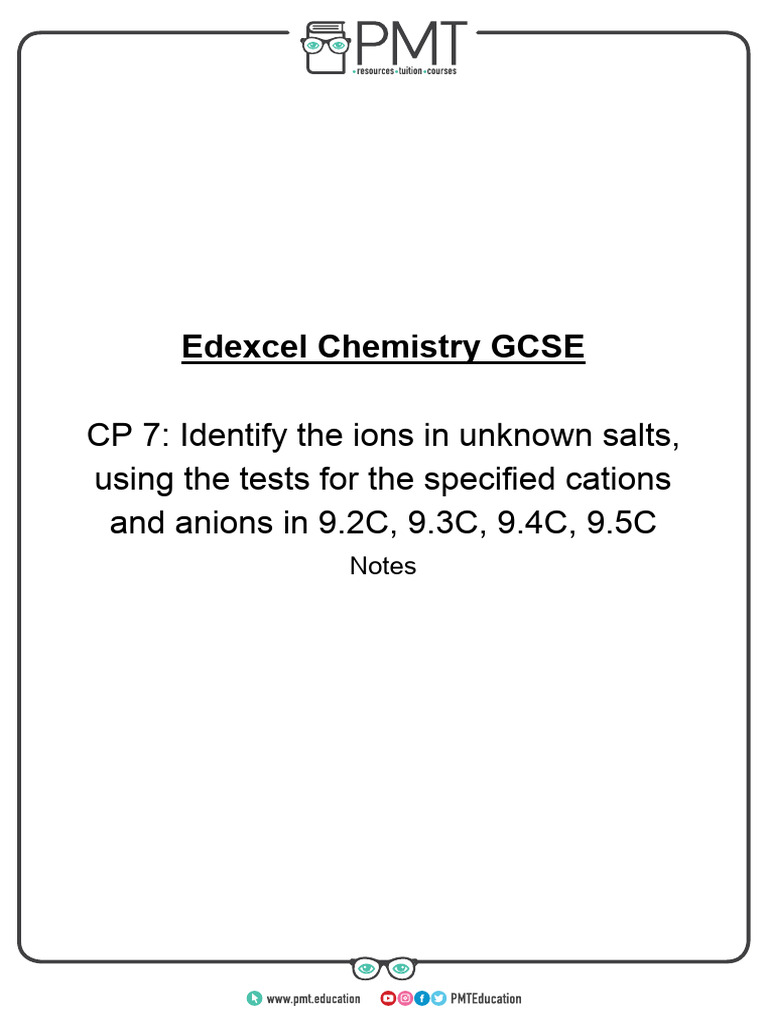 Ion Identification Practical Guide | PDF | Precipitation (Chemistry ...