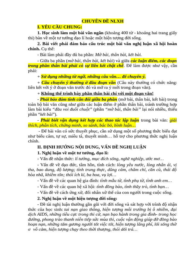 CHUYÊN ĐỀ NLXH | PDF