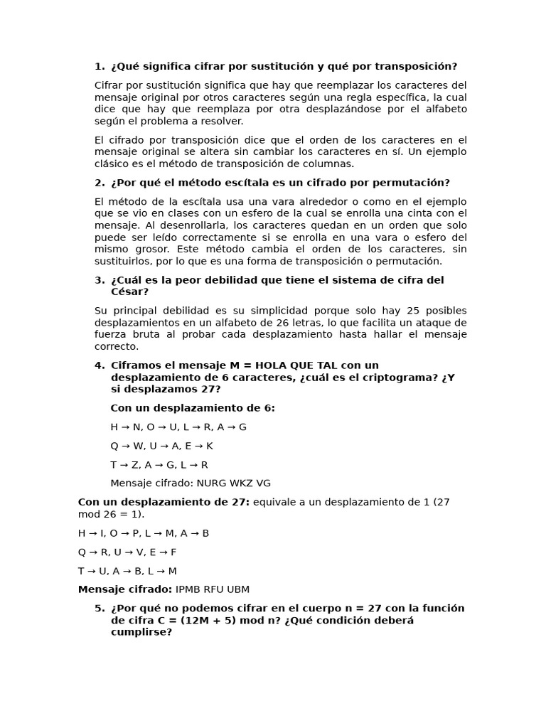 7048-Ejercicio de Criptografía Clásica | PDF | Cifrado | Clave (criptografía)