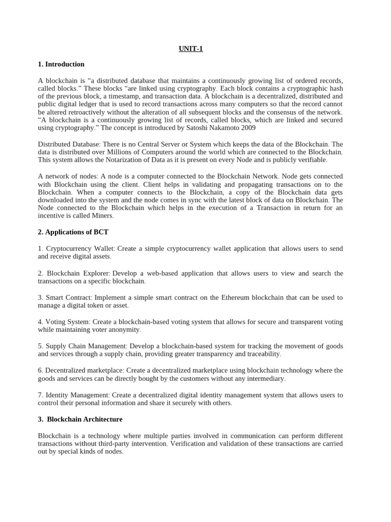 Bct Unit 1 Pdf Cryptography Key Cryptography