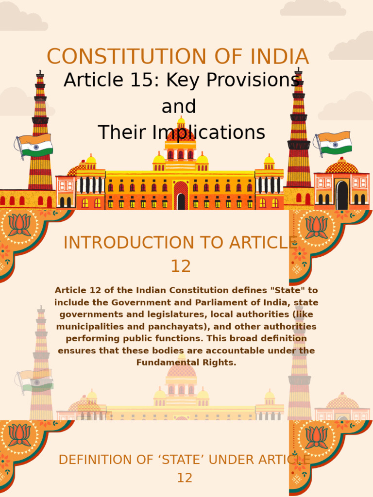 Article 15: Equality and Non-Discrimination | PDF | Government Of India ...