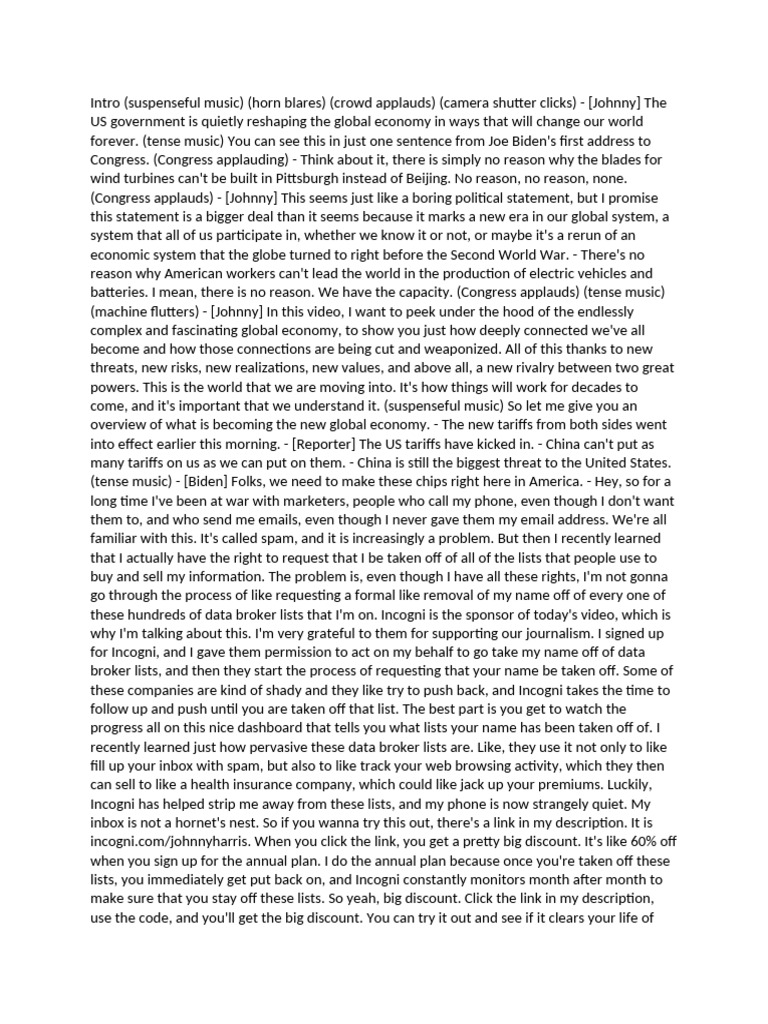 Our New Global Economy Pdf Free Trade China