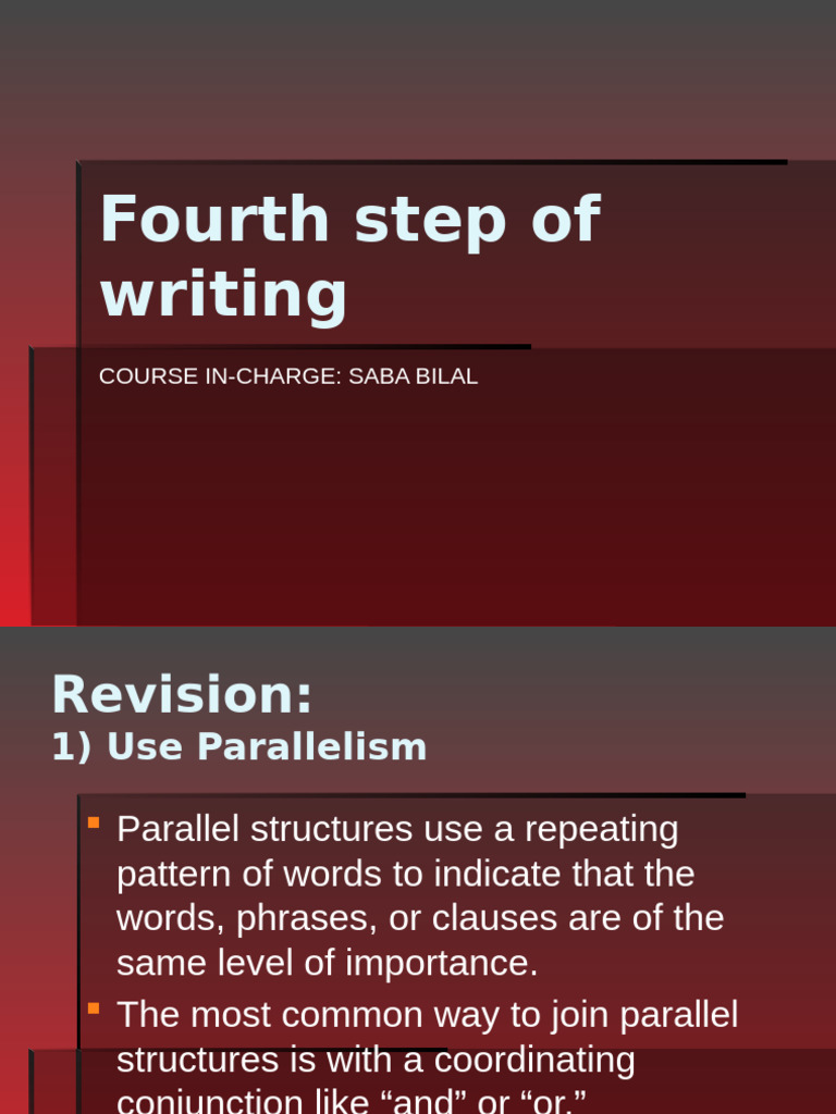 Fourth Step of Writing | PDF | Subject (Grammar) | Syntax