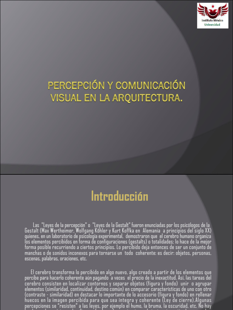 Sesión 2 - Arquitectura | PDF | Percepción | Ojo