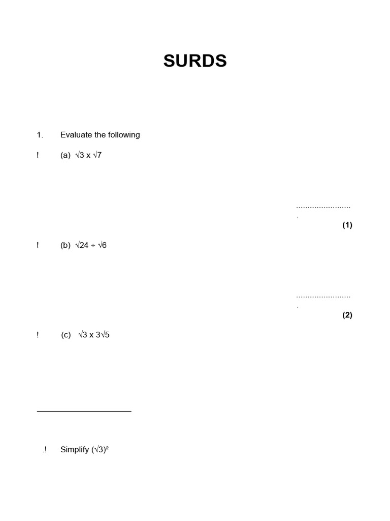 Surds | PDF | Number Theory | Arithmetic
