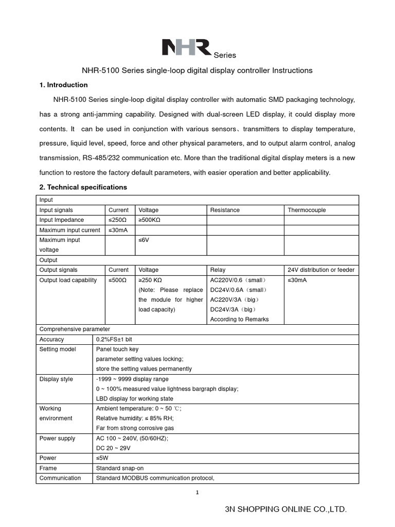 NHR 5100 Series | PDF | Parameter (Computer Programming) | Amplifier
