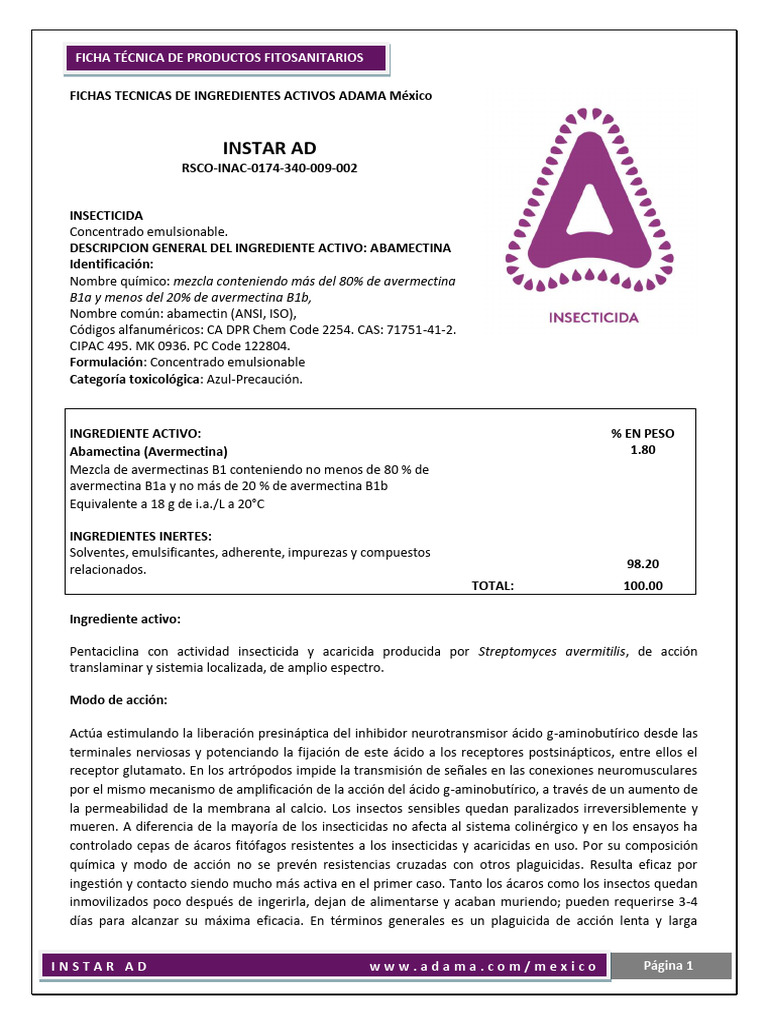 Ficha Tecnica - Instar Ad - 02-10-20 | PDF