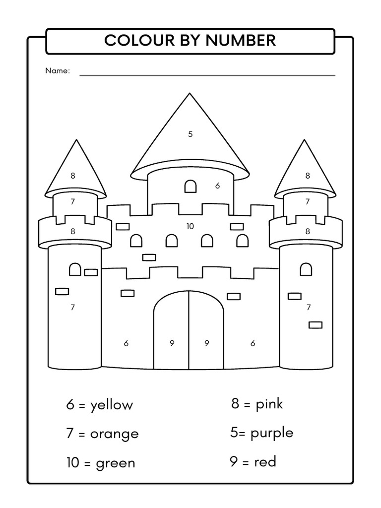 Fairytale Color by Number Worksheet | PDF