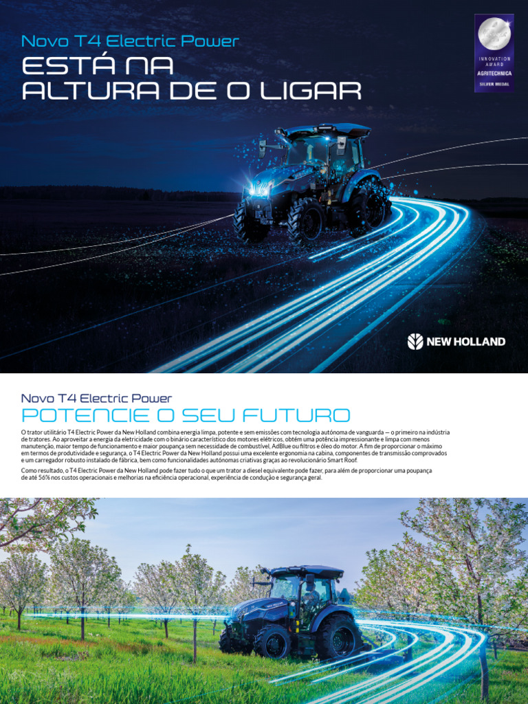 t4 Electric Power Brochure PT | PDF | Trator | Motores