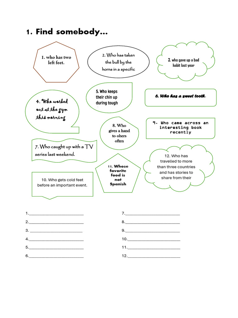 Find somebody who C1 | PDF