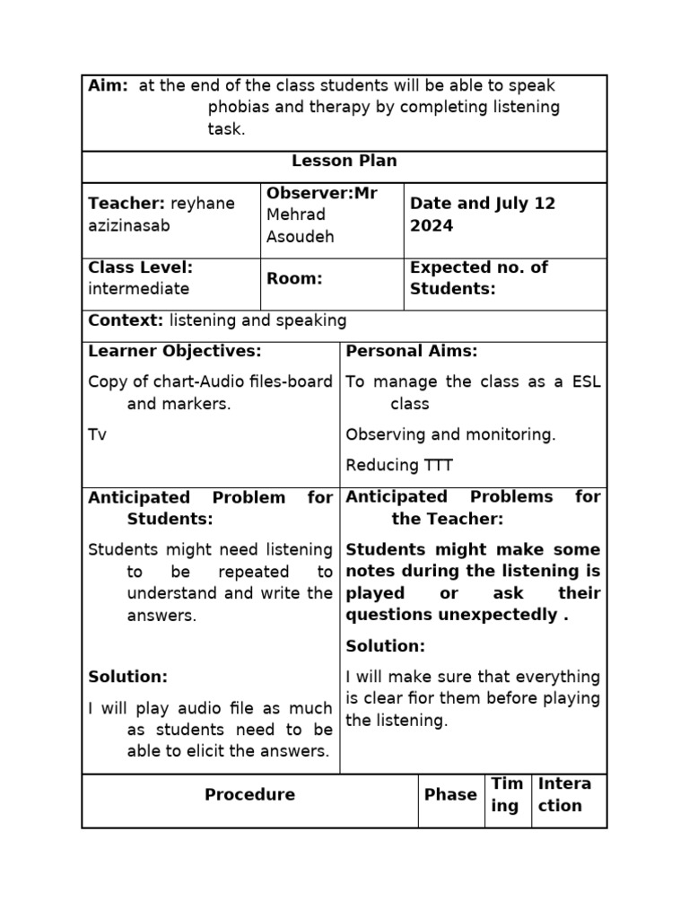 lesson plan_041215 (1) | PDF | Learning | Human Communication