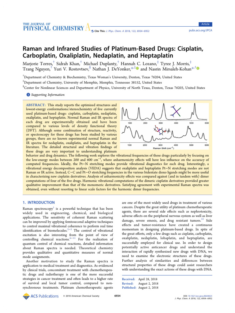 Platinum Drug Spectroscopy Analysis | PDF | Raman Spectroscopy ...