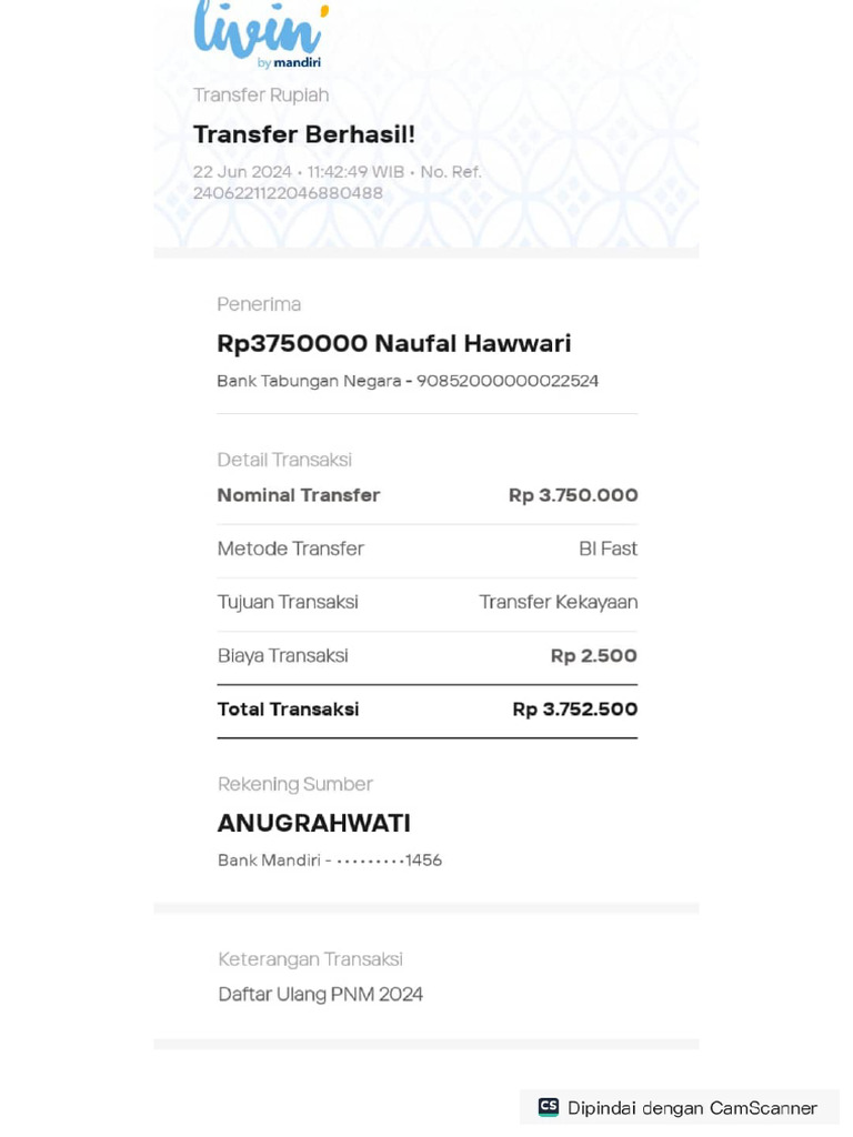 Bukti Bayar Ukt | PDF