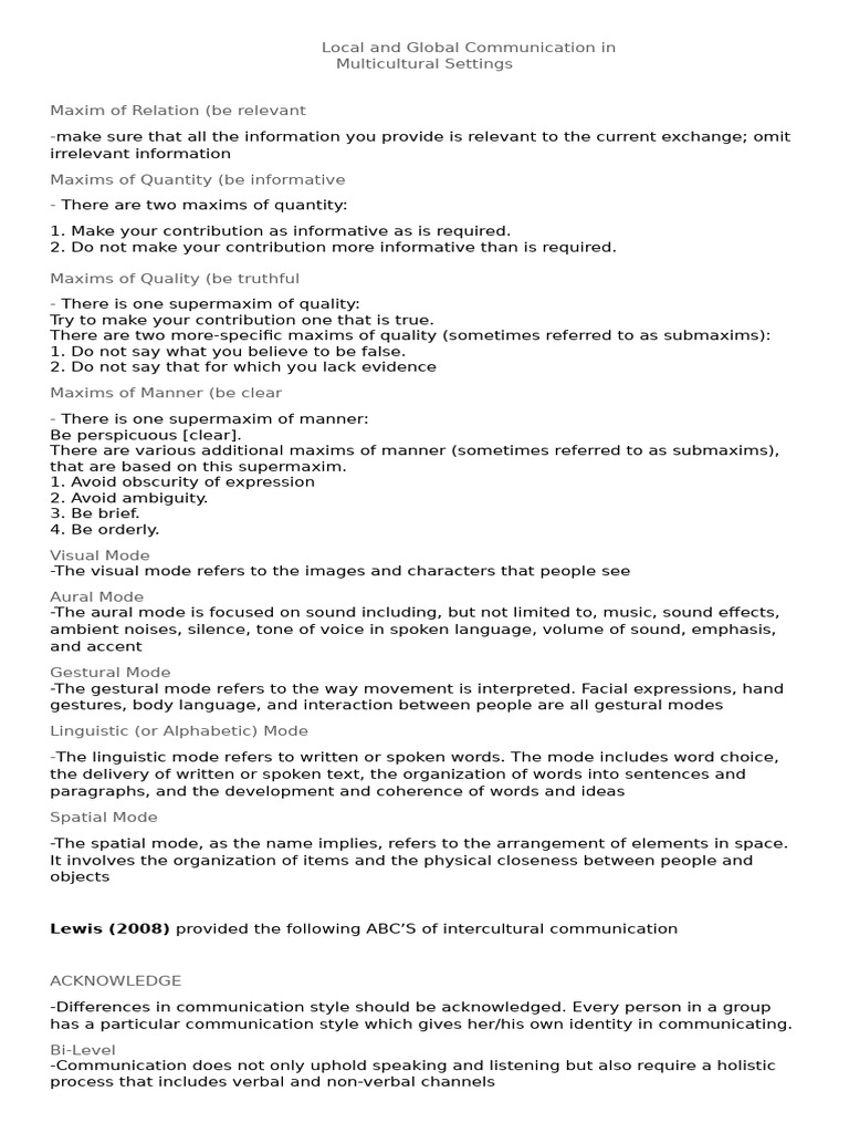 Pointers Pdf Communication Human Communication