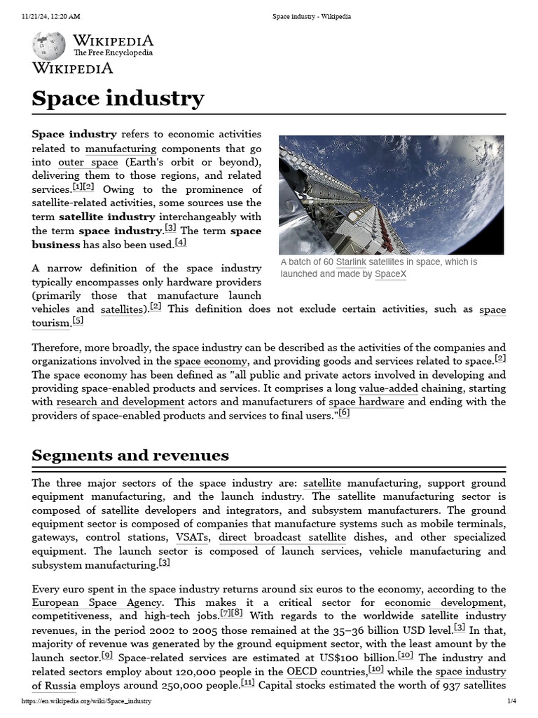 Space Industry - Wikipedia | PDF | Space Industry | Sky