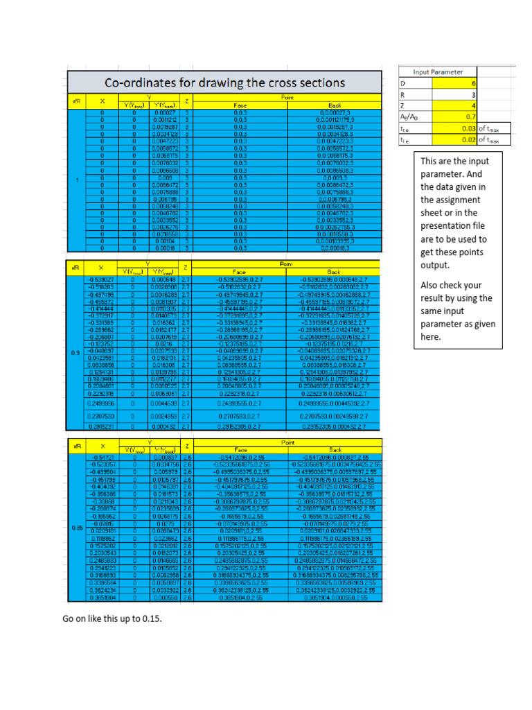 Sample Excel For Propeller Geometry Drawing | PDF