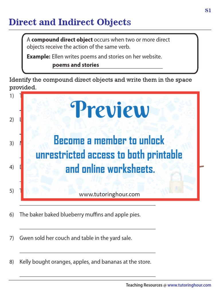 Compound Direct Objects WM | PDF