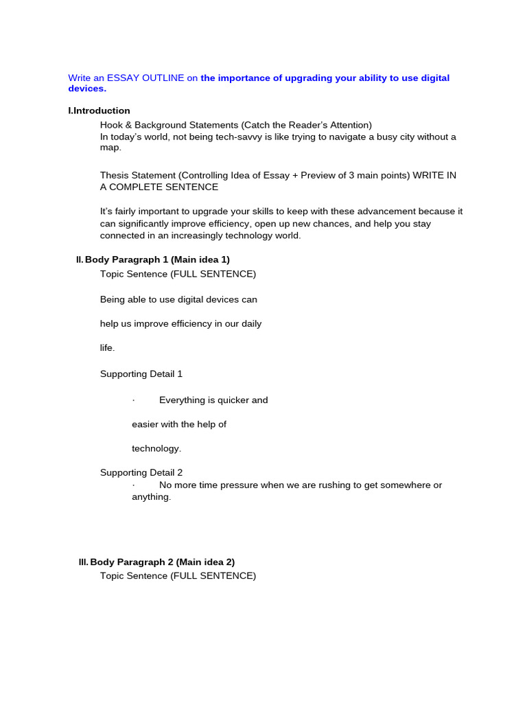 Essay Outline | PDF | Essays | Expense