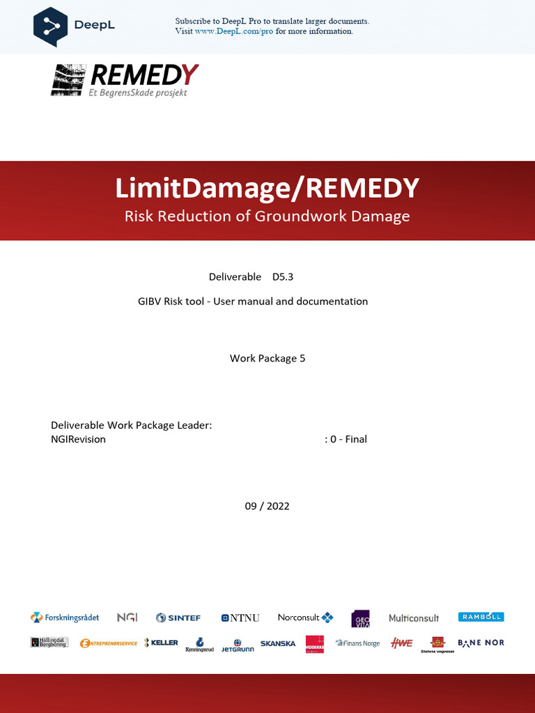 Brukermanual - REMEDY - GIS - RiskTool en | PDF | Deep Foundation | Groundwater