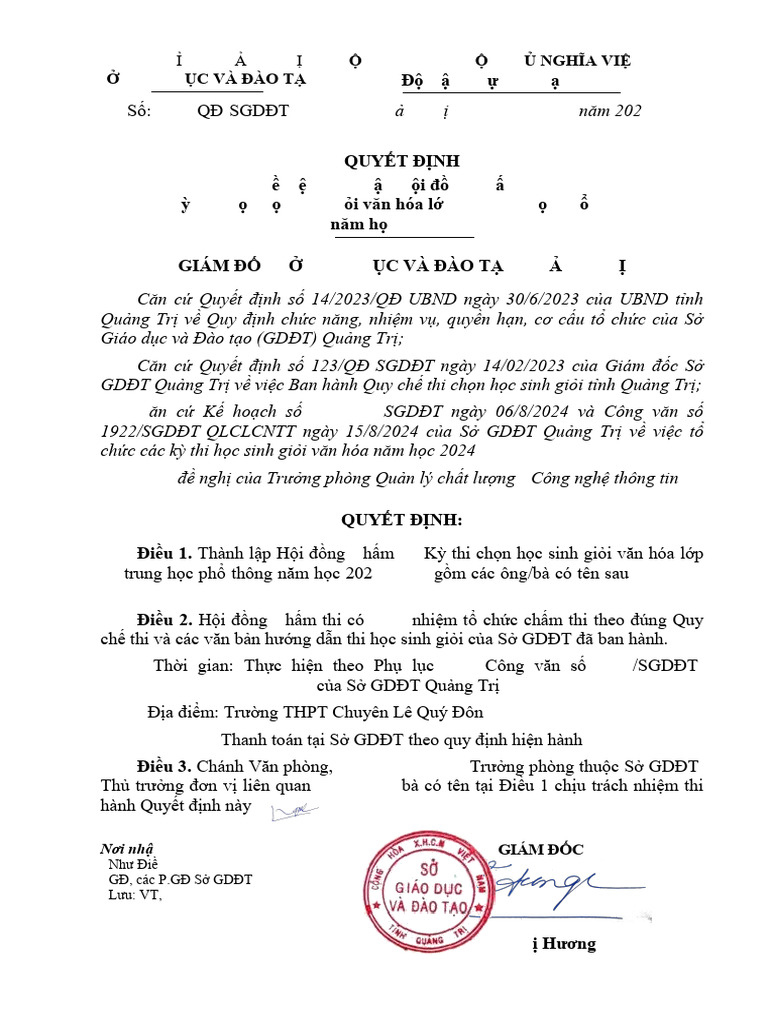 09 QD Thanh Lap HD Cham Thi 93efa | PDF