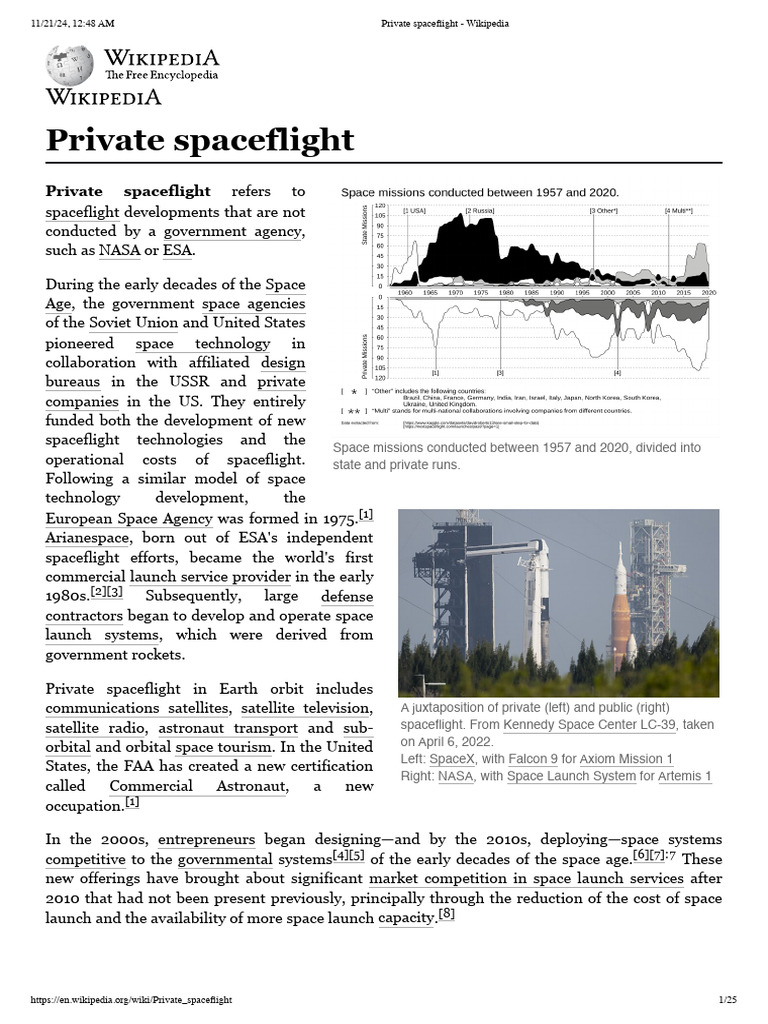 Private Spaceflight - Wikipedia | PDF | Private Spaceflight | Spaceflight