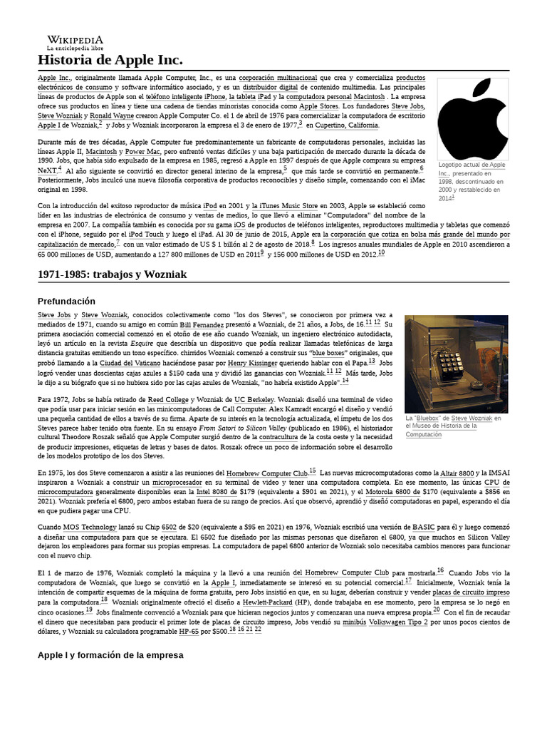 Historia de Apple Inc. | PDF | Apple Inc. | Ingeniería Informática