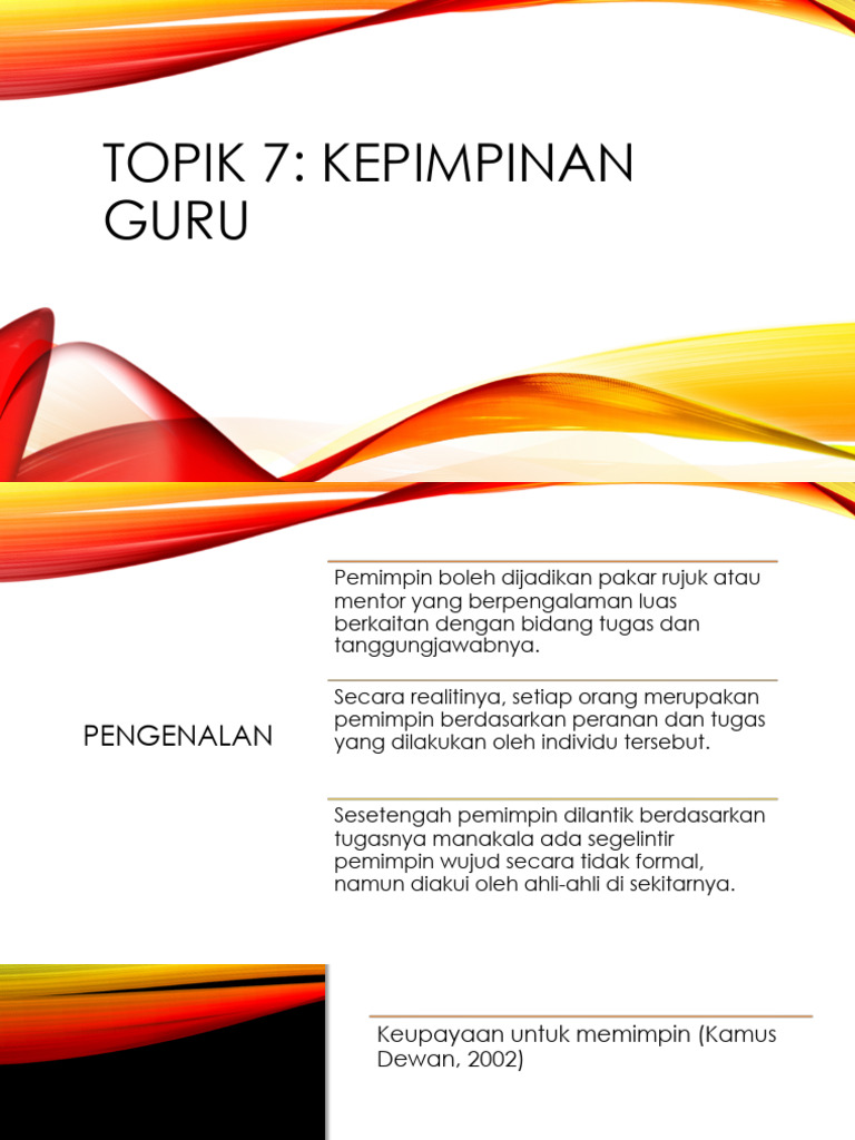 Topik 7 Kepimpinan Guru | PDF | Karier & Perkembangan | Pengembangan Diri