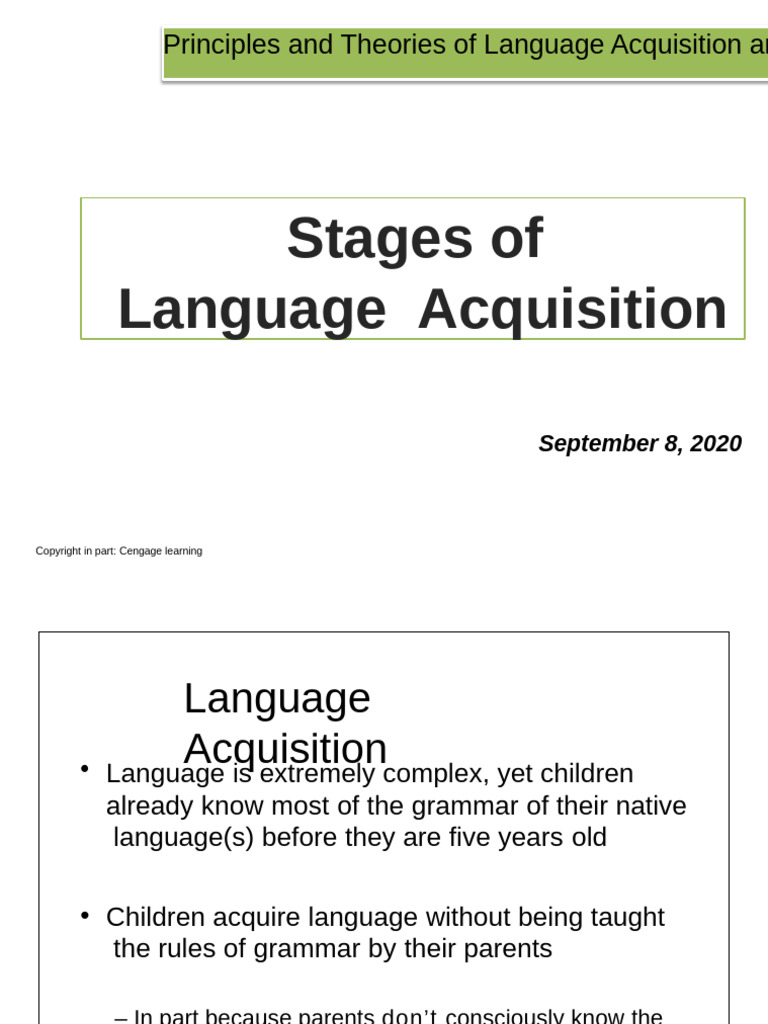 Stages of Language Acquisition | PDF | Second Language Acquisition ...