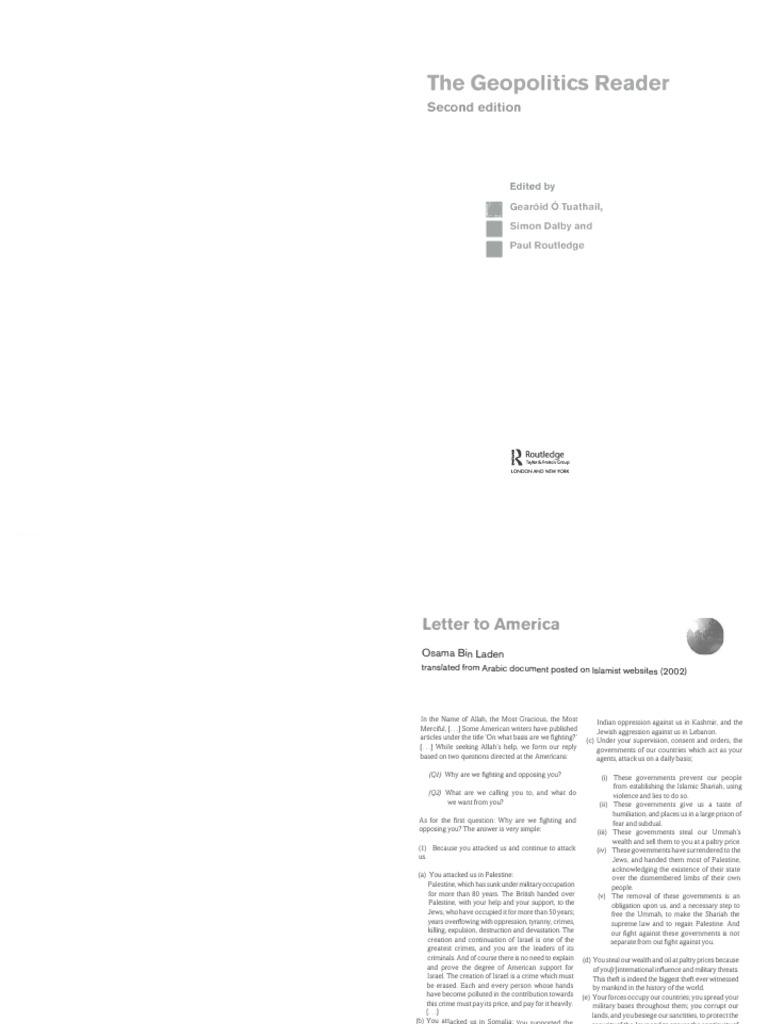 Bin Laden's Letter to America Explained | PDF | Crimes | Crime & Violence