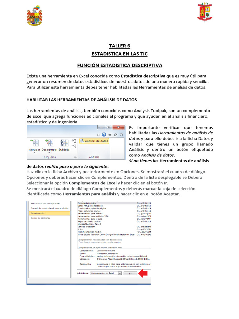 Taller 7 Explicacion Función Estadistica Descriptiva | PDF ...
