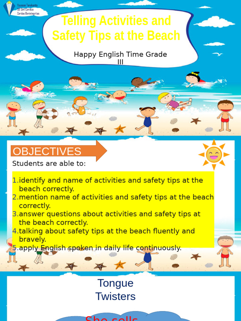 Class 3 - Activities and Safety Tips at The Beach | PDF | Water Sports
