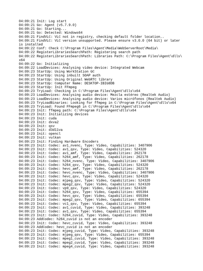 Logs | PDF | Codec | Computing Platforms