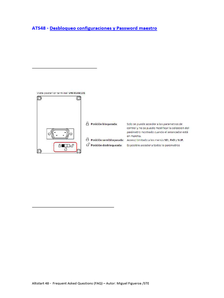 ATS48 - Desbloqueo Configuraciones - Rev1 | PDF | Informática