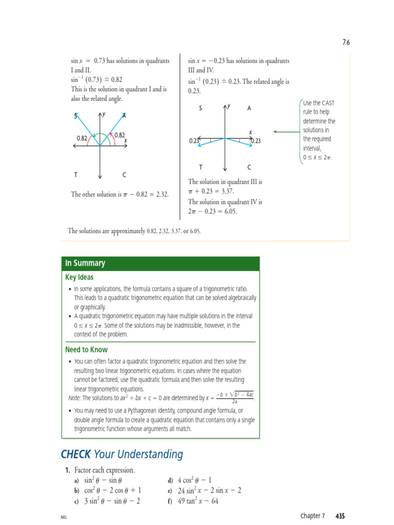 Solving Quadratic Trig Equation | PDF | Trigonometric Functions | Quadratic Equation