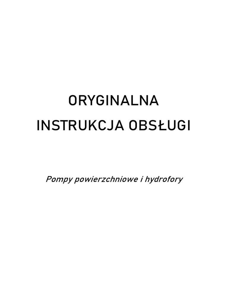 Pompy Instrukcja POLSKA | PDF