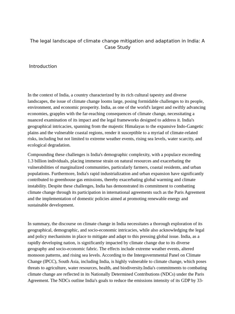 Climate Change Writing Sample | PDF | Climate Change | United Nations ...