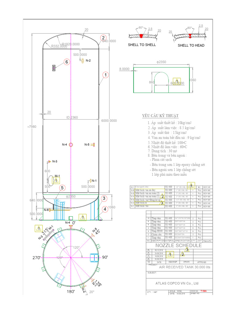 Drawing - Air Receiver Tank-T09A | PDF