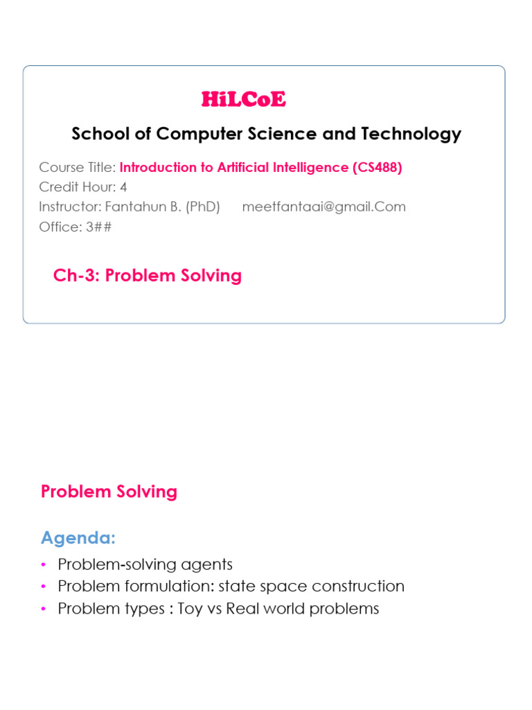 Ch-3 Problem Solving | PDF | Artificial Intelligence | Intelligence (AI) & Semantics