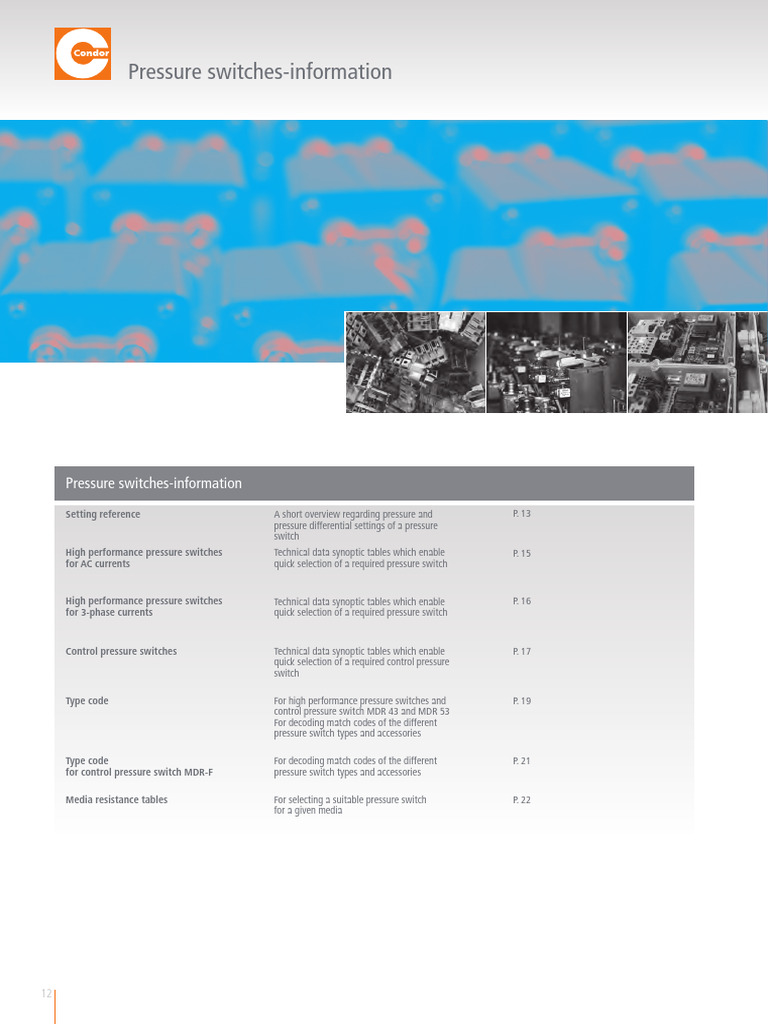 Pressure Switches Guide & Settings | PDF | Switch | Mechanical Engineering
