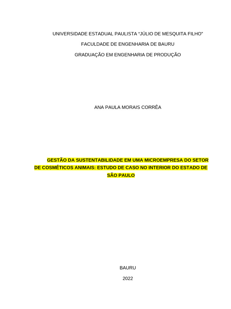 TFG - Ana Paula Versão Certa | PDF | Corporações | Sustentabilidade