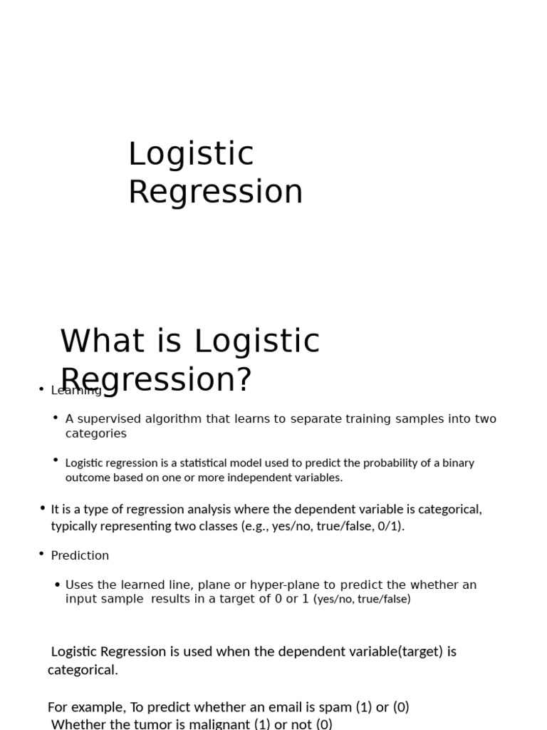 Logistic Regression | PDF | Logistic Regression | Regression Analysis