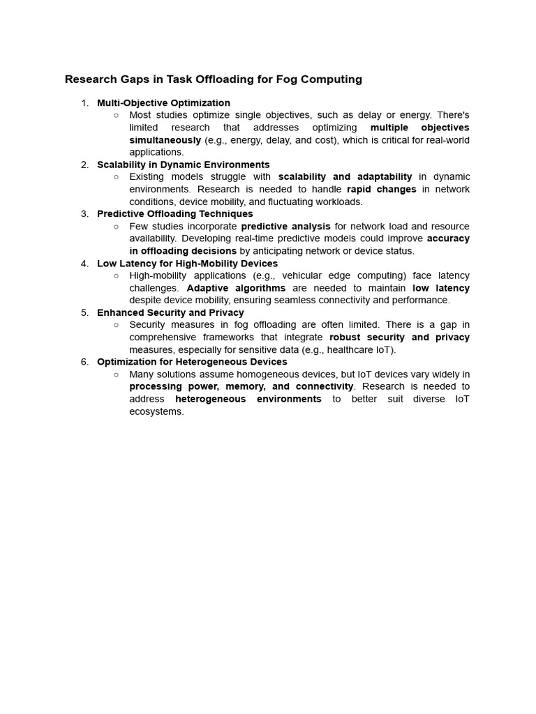 Research Gaps in Task Offloading For Fog Computing | PDF Research Gaps in Task Offloading For Fog Computing | PDF