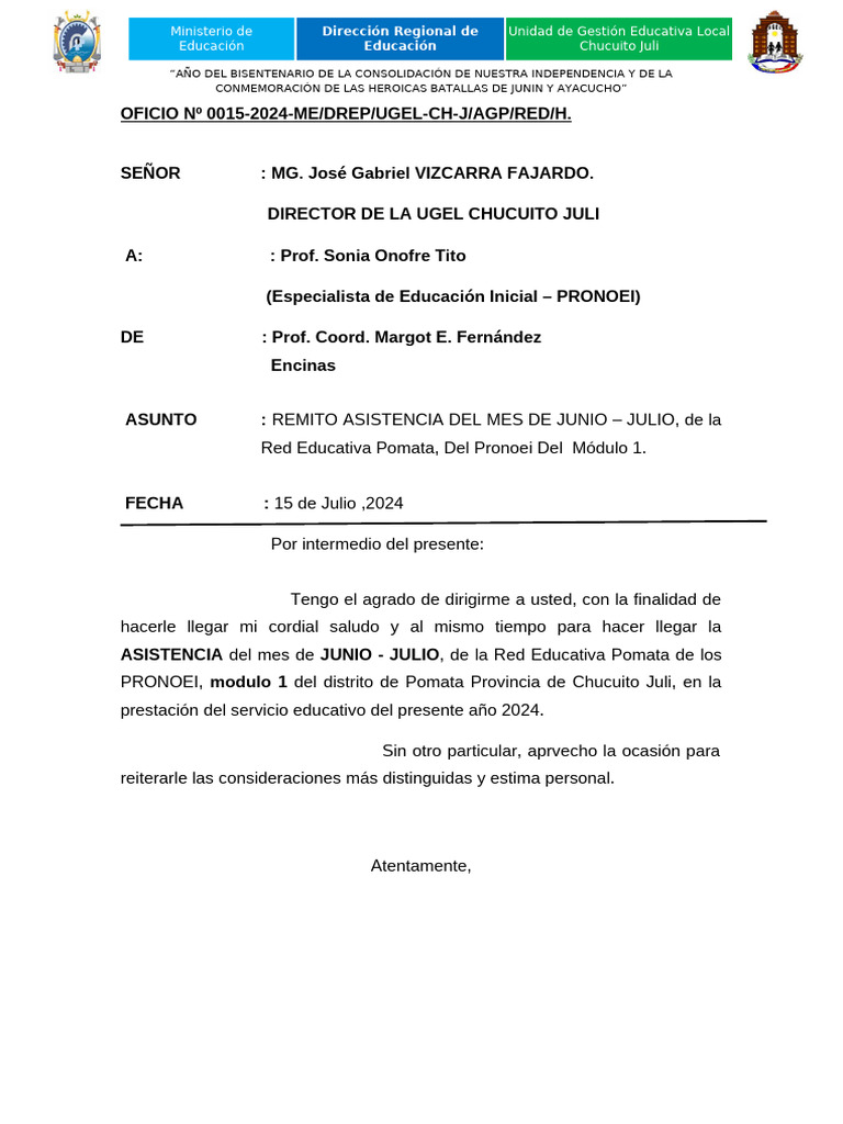 Oficio Asistencia Pec | PDF