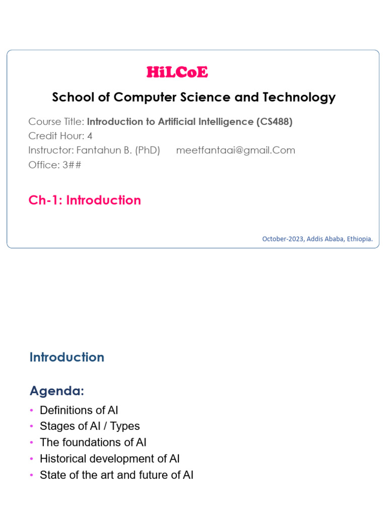 CS488 CH 1 Introduction | PDF | Artificial Intelligence | Intelligence ...