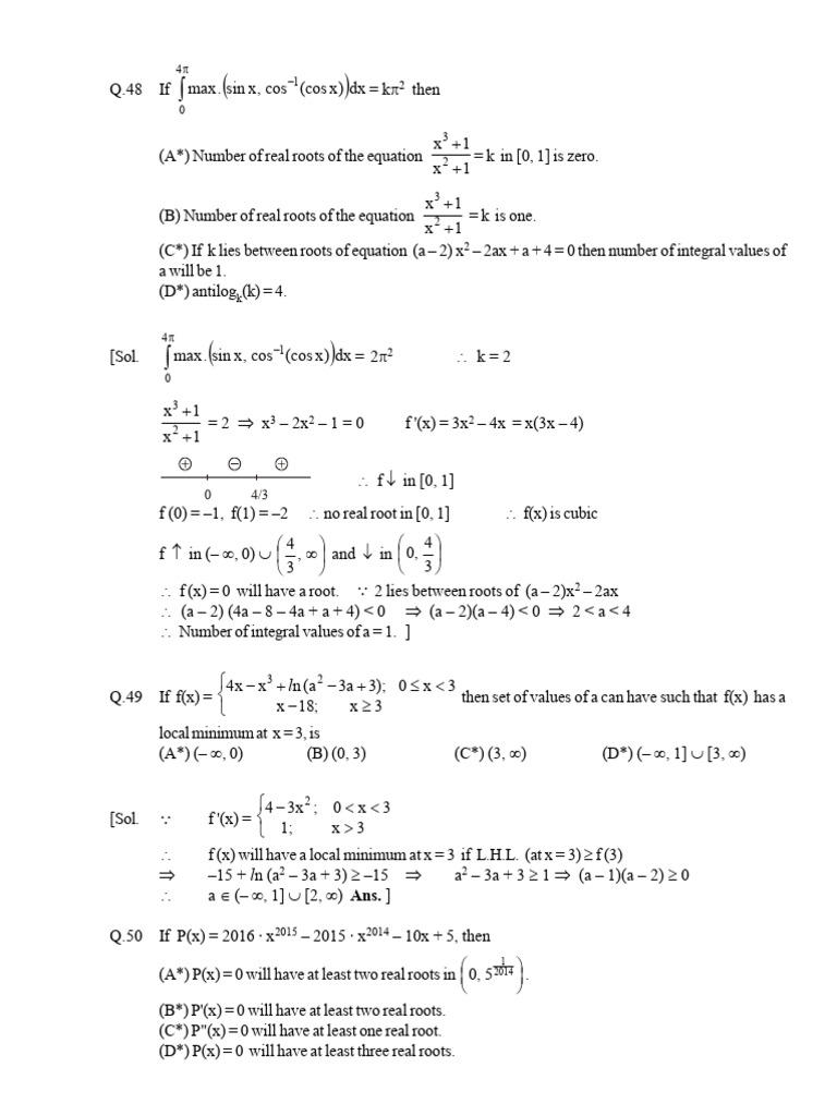 Calculus and Polynomial Problems | PDF | Tangent | Applied Mathematics