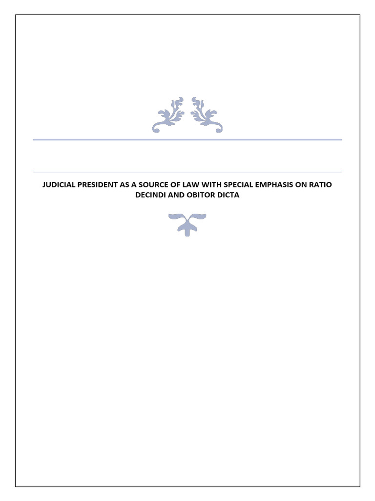 Legal Theory Assignment | PDF | Precedent | Obiter Dictum Legal Theory Assignment | PDF | Precedent | Obiter Dictum