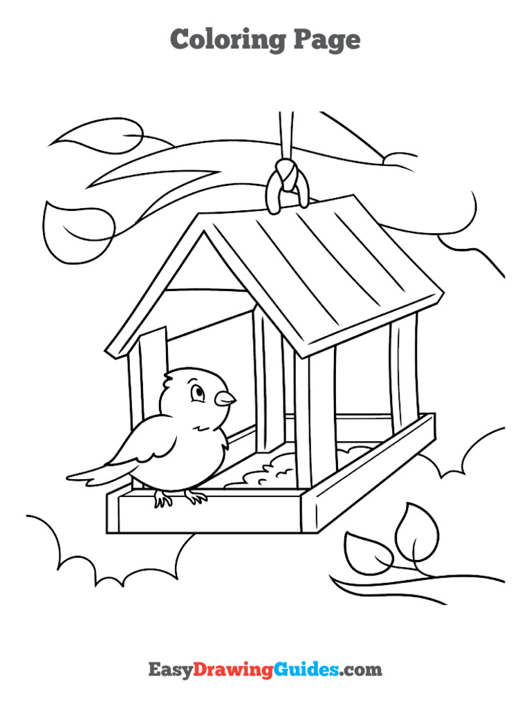 1402 Easy Bird Feeder Coloring Page | PDF