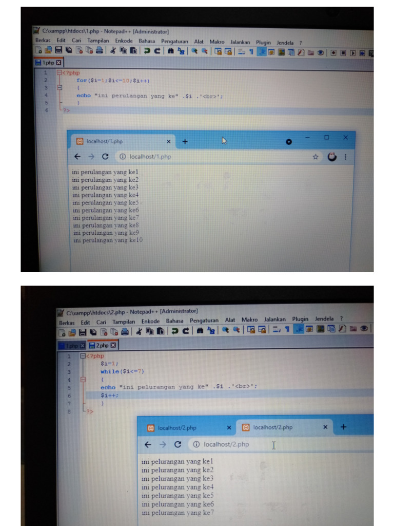 Nurul Aulia Tugas Perulangan PHP | PDF