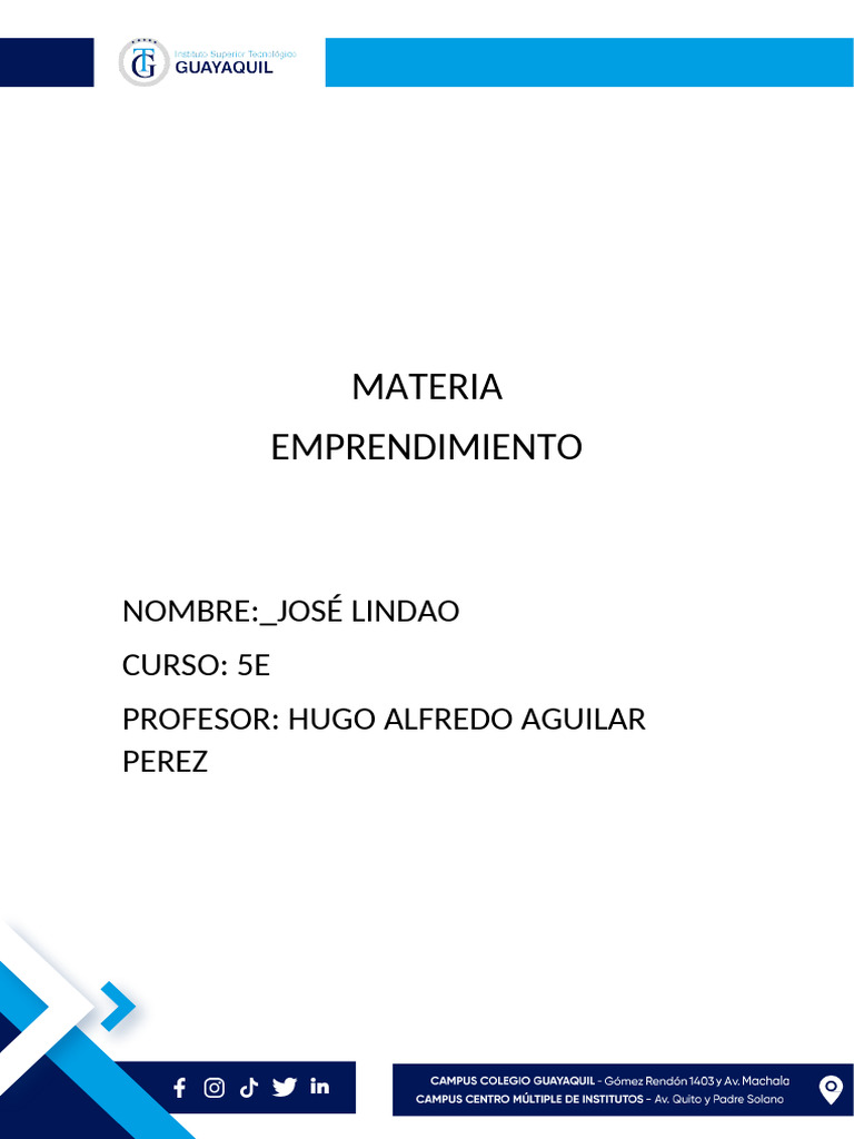 Emprendimiento Deber 1 | PDF | Alimentos | Cocinando