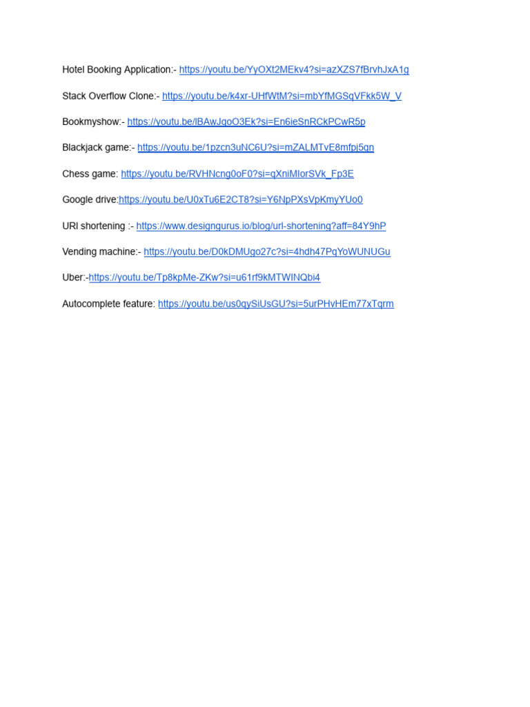 System Design Questions | PDF | Games & Activities